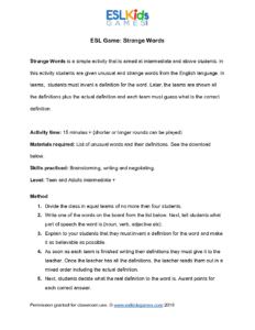 ESL Game_ Strange Words - ESL Kids Games