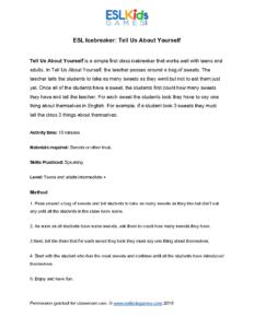 ESL Icebreaker_ Tell Us About Yourself - ESL Kids Games