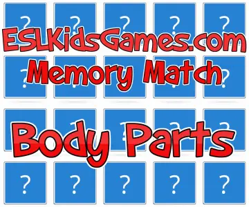 Memory Match Body Parts - ESL Kids Games