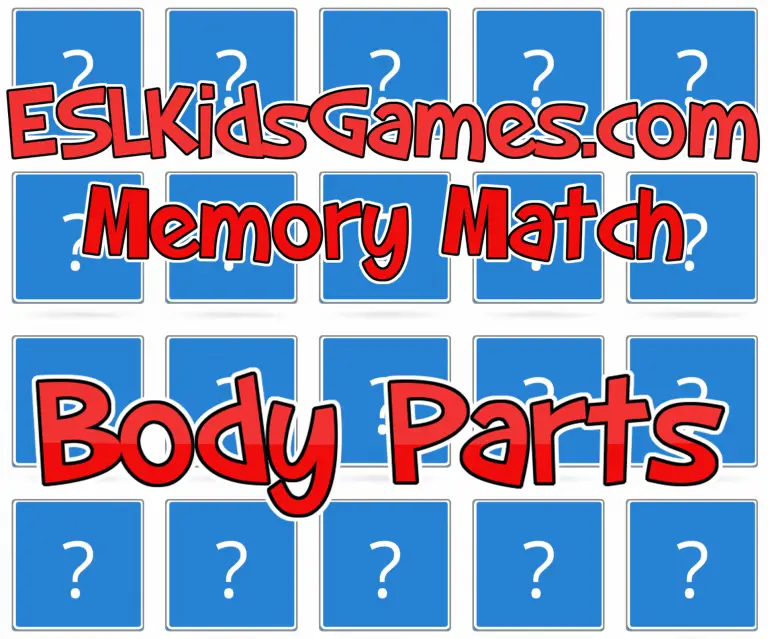 Memory Match Body Parts - ESL Kids Games