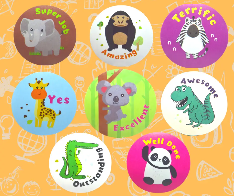 Animal Reward stickers - Pack 8 - ESL Kids Games