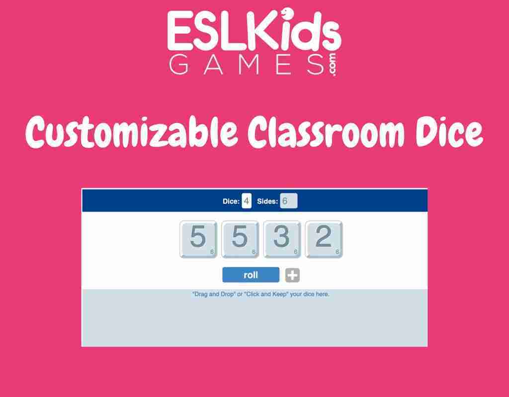 Customizable Classroom Dice - ESL Kids Games
