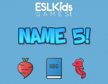 ESL Name Five Interactive online game - ESL Kids Games
