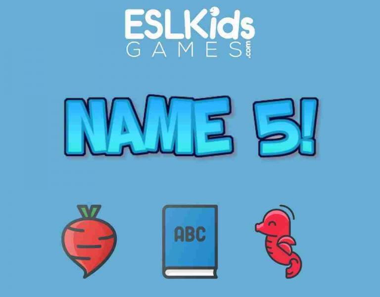 ESL Name Five Interactive online game - ESL Kids Games