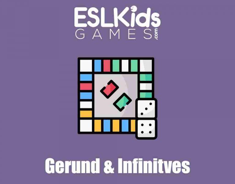 Gerund and infinitives interactive board game - ESL Kids Games