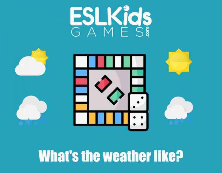 Weather board game - What's the weather like - ESL Kids Games