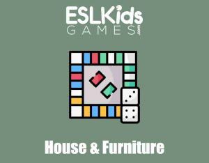 House and furniture board game for language learners - ESL Kids Games