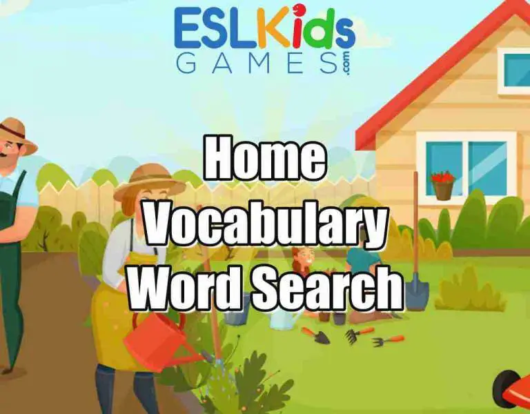 home house vocabulary word search - ESL Kids Games
