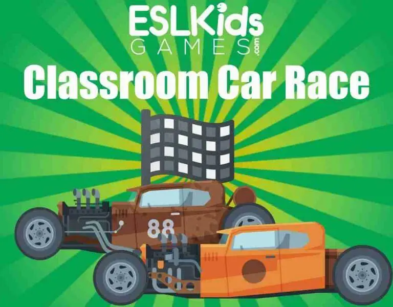 Classroom car race interactive board game scoreboard game - ESL Kids Games