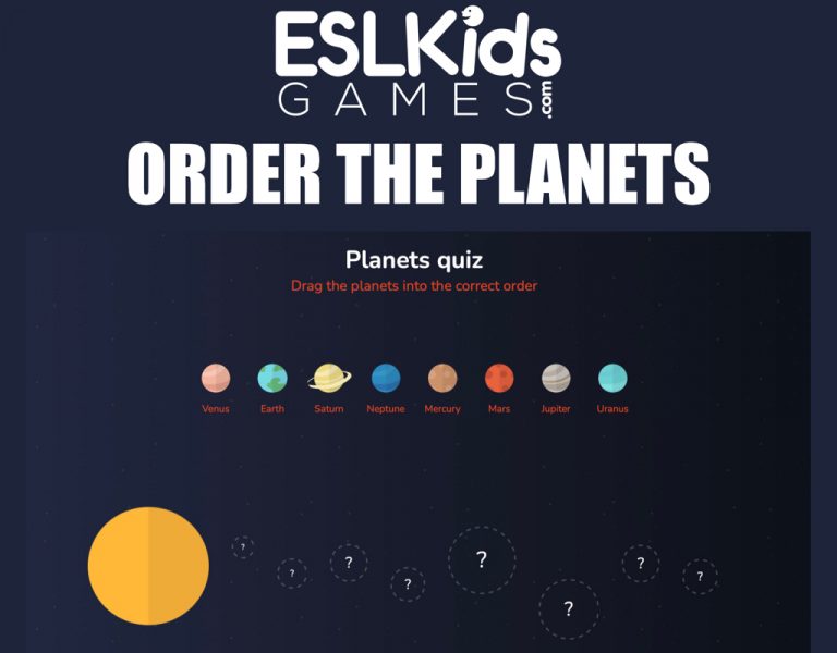 ORDER THE PLANETS ESL GAME TO PRACTICE THE PLANETS - ESL Kids Games